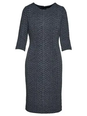 CONQUISTA Dark Jacquard Knit Dress - Grey