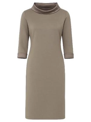 CONQUISTA Faux Leather Detail Dress - Green