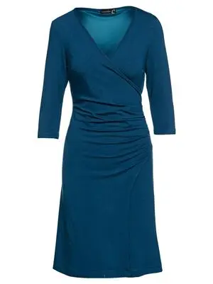 CONQUISTA Faux Wrap Dress - Blue