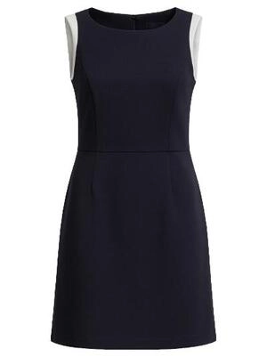 CONQUISTA A-line Contrast Detail Dress - Black