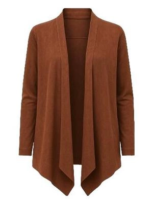 CONQUISTA Alcantara-effect Open Front Cardigan - Brown