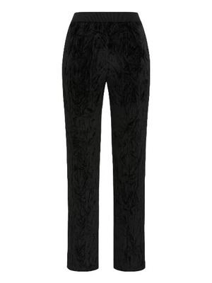 CONQUISTA Crushed Velvet Straight Leg Pants - Black