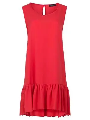 CONQUISTA Sleeveless Frill Hem Dress - Orange