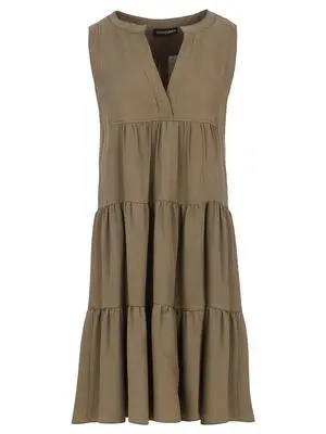 CONQUISTA Sleeveless A-line Dress - Green