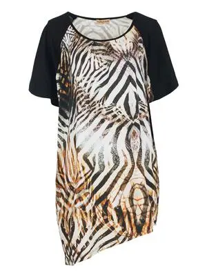 CONQUISTA Exotic Allure Animal Print Jersey Tunic - Black