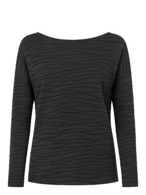 CONQUISTA Low Back Jacquard Top - Black