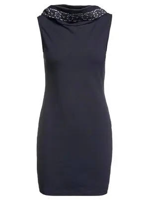 CONQUISTA Off-shoulder Mini Dress With Lace Detail - Black