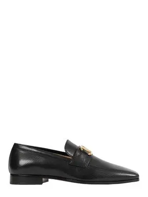 Valentino Garavani Leather Vlogo Loafers - Black