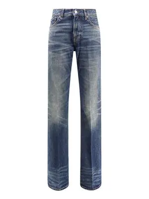 HAIKURE Flora Logo Patch Flared Jeans - Blue