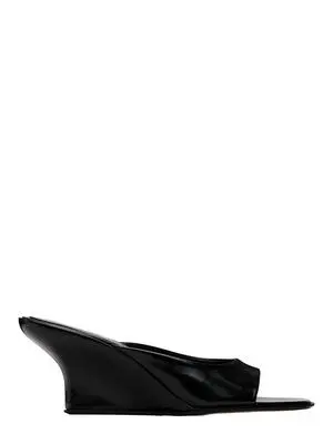 By Far Caroo Open Round Toe Mules - Black