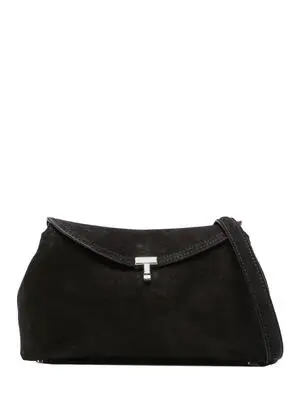 TOTEME T-lock Suede Shoulder Bag - Brown