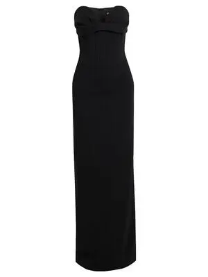 Magda Butrym Strapless Wool-blend Crepe Gown - Black
