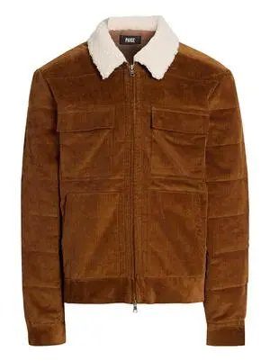 Paige Vosler Cotton-blend Corduroy Jacket With Shearling Collar - Brown