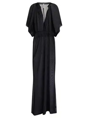 Norma Kamali Draped Mesh Maxi Dress - Black