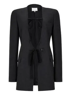 MAISON MARGIELA Striped Wool Blazer - Black
