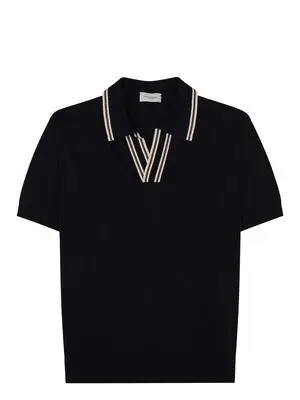 PAOLO PECORA MILANO Polo In Seta Misto Cotone - Blue
