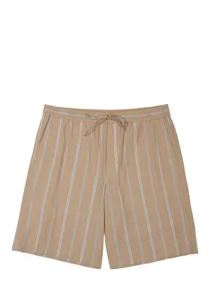PAOLO PECORA MILANO Elasticated Waist Cotton Bermuda Shorts - Beige