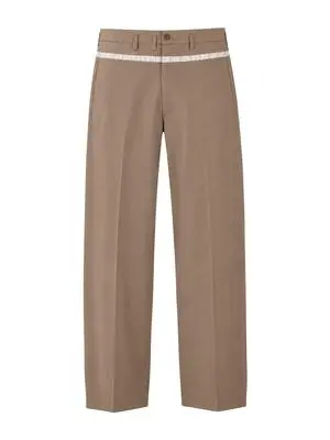 MAISON MARGIELA Wide-leg Waxed Cotton Trousers - Beige