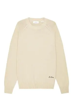 LES DEUX Cotton Polyester Blend Crew Neck Sweater - Beige