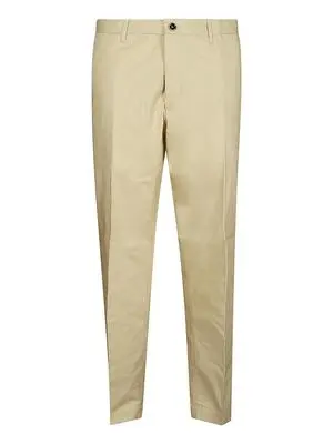 NINE:INTHE:MORNING Tailored Trousers With Button Fastening And Back Pockets - Beige