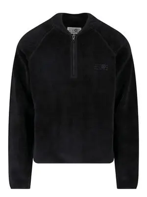 MAISON MARGIELA Fleece Quarter-zip Pullover - Black