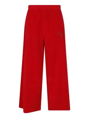 MAISON MARGIELA Cotton Trousers With Logo Detail - Red