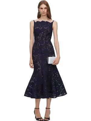 SELF-PORTRAIT Lace Mini Dress - Blu