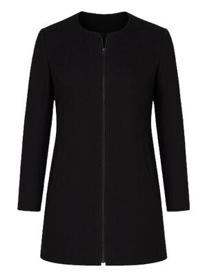 CONQUISTA Woven Winter Coat - Black
