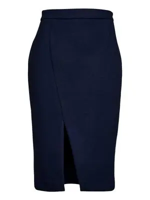 CONQUISTA Navy Mouflon Pencil Skirt - Blue