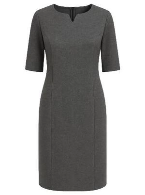 CONQUISTA Wool Silk Acrylic Blend Woven Dress - Grey