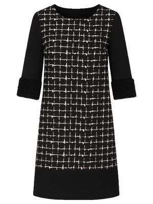 CONQUISTA Conquista Printed A-Line Dress With Fluffy Cuffs