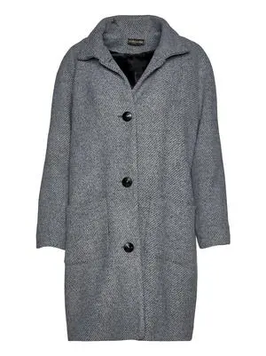 CONQUISTA Wool Blend Coat With Raglan Sleeves - Grey