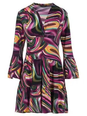 CONQUISTA Conquista Print Mulberry Jersey Tie Dress