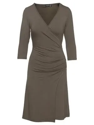 CONQUISTA Faux Wrap Jersey Dress - Grey