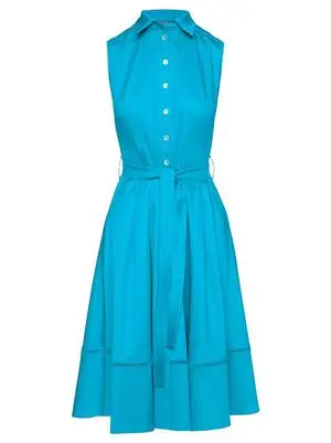 CONQUISTA Sleeveless Button Detail Dress - Blue