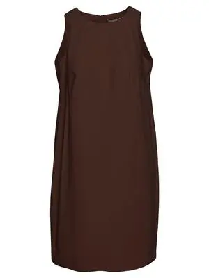 CONQUISTA Sleeveless Sack Dress - Brown