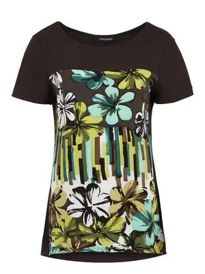 CONQUISTA Conquista Tropical Floral Print Longline Top