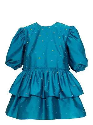 KAROLINA OZOLINSIUTE Embellished Puff Sleeve Top - Blue