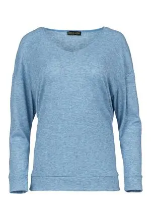 CONQUISTA V Neck Knit Top - Blue