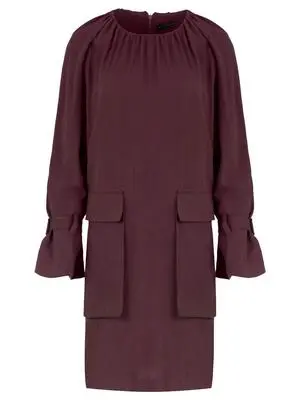 CONQUISTA Burgundy Tencel Pocket Dress - Red