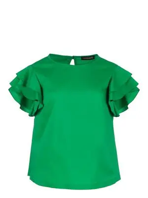 CONQUISTA Frill Detail Top - Green