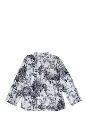 EFFEI Alavida 100% Cotton Hand-printed Indian Block Print Shirt - Black