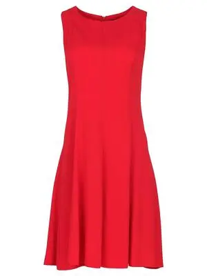 CONQUISTA Sleeveless Round Neck Cloche Dress - Red