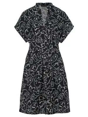 CONQUISTA Sleeveless Printed Dress With Side Slits - Black