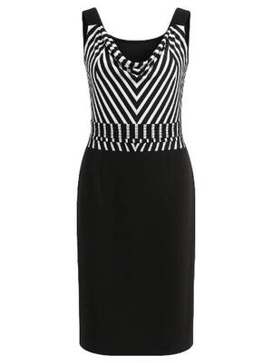 CONQUISTA Cowl Neck Sleeveless Dress - Black