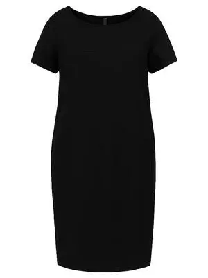 CONQUISTA Sack Style Dress With Short Sleeves - Black