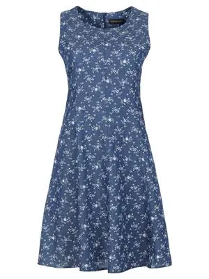 CONQUISTA Indigo Floral Cloche Dress - Blue