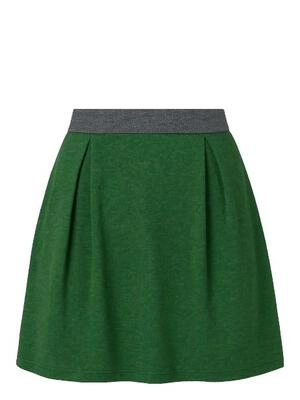 CONQUISTA A-line Mini Skirt With Pleated Front And Back - Green