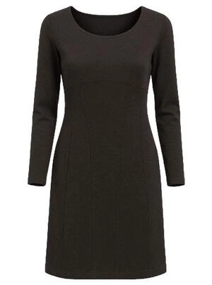 CONQUISTA Long Sleeve Fitted Jersey Dress - Grey