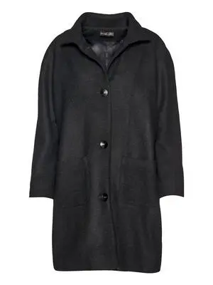 CONQUISTA Wool Blend Coat - Black
